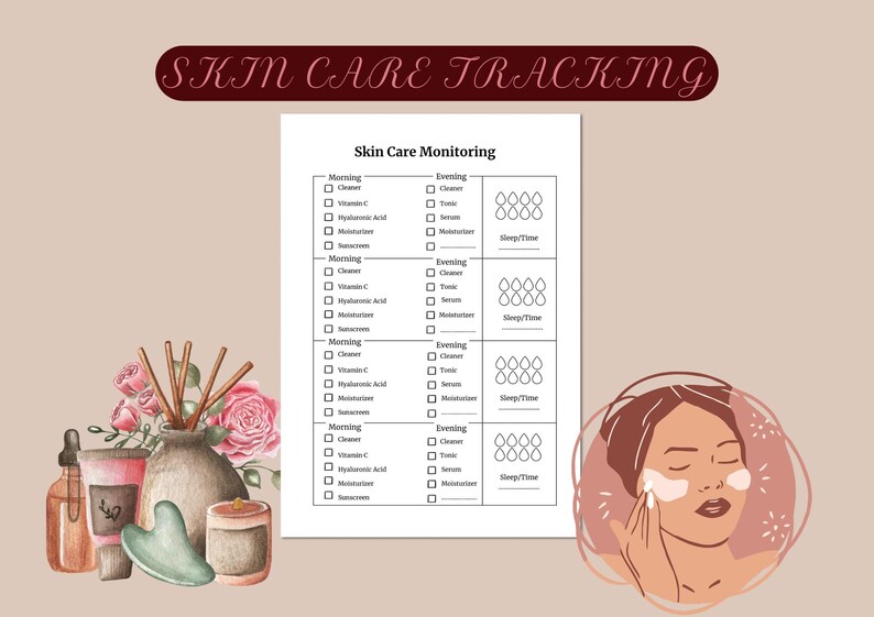 Skin Care Routine Tracking Chart / Daily Chart - Etsy