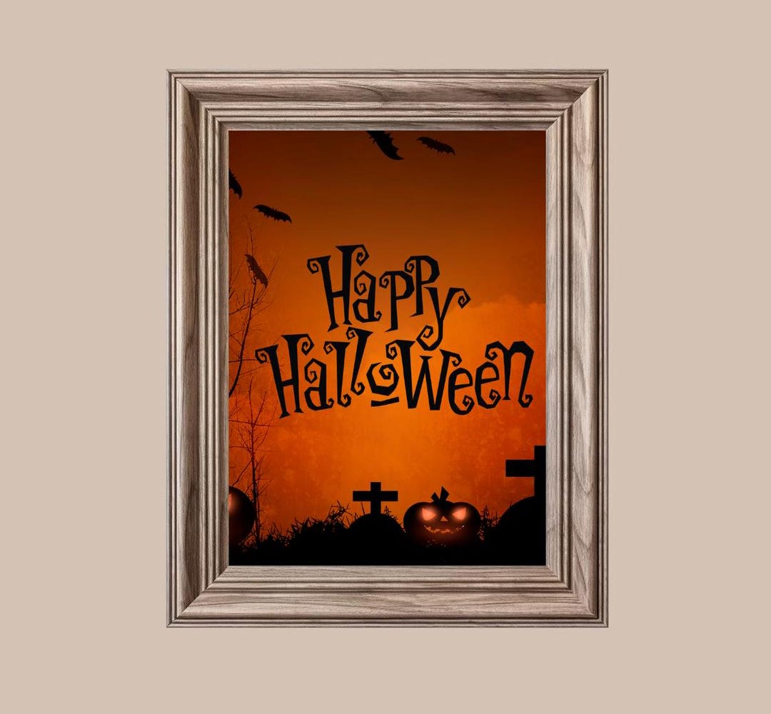 Happy Halloween Printable Poster Design, Pdf File, Digital Only Product ...