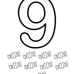 10 Pages 1 to 9 Classic Coloring Shapes and Numbers Printable Pdf ...