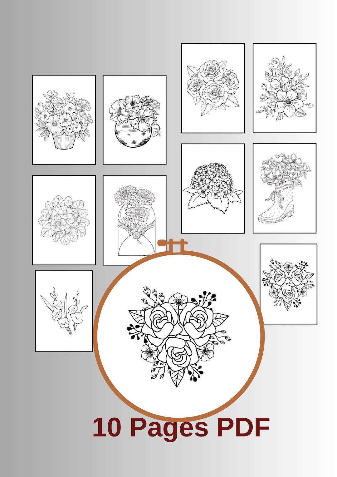 Floral Bouquet Hand Embroidery Pattern | Beginner Friendly Botanical ...