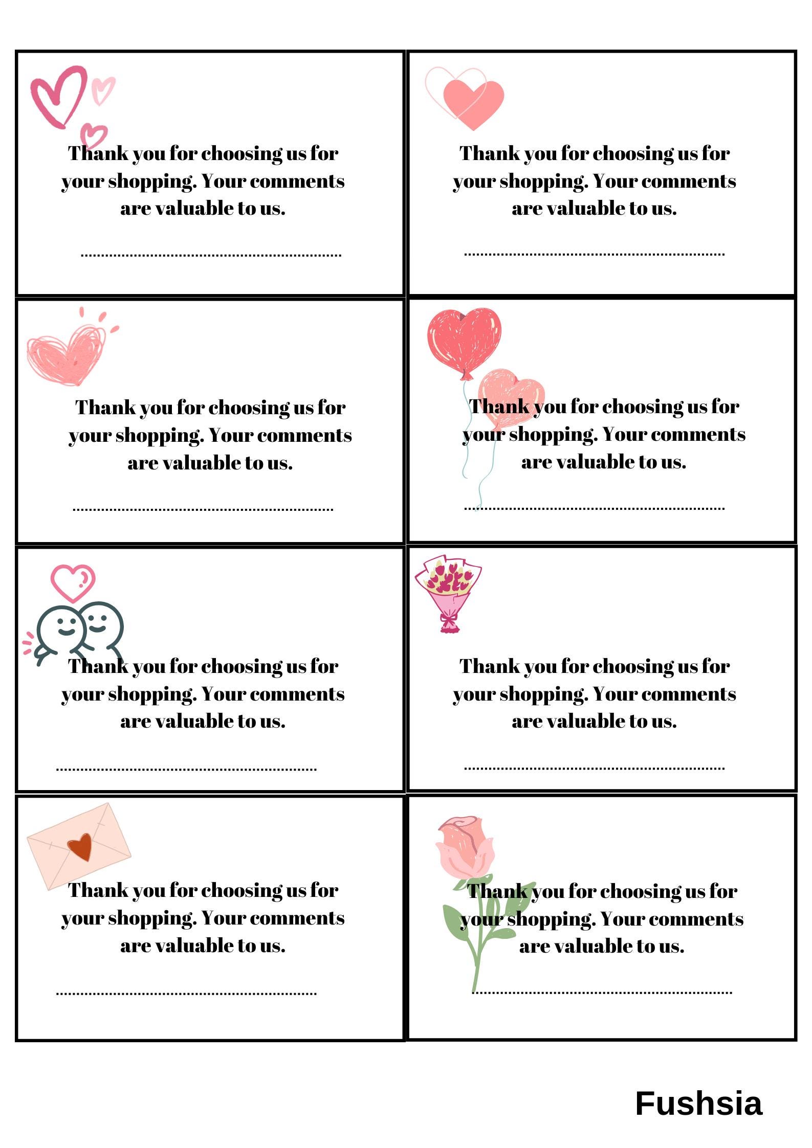 Printable Cuttable A4 Pdf Label Design Customer Thank You Card Design ...