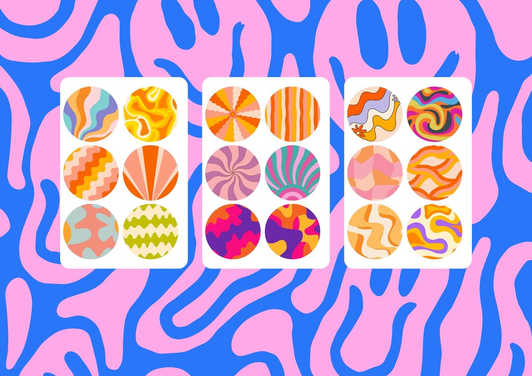Groovy Retro Punch Needle Coaster Patterns | 3.4 Inch Circles ...