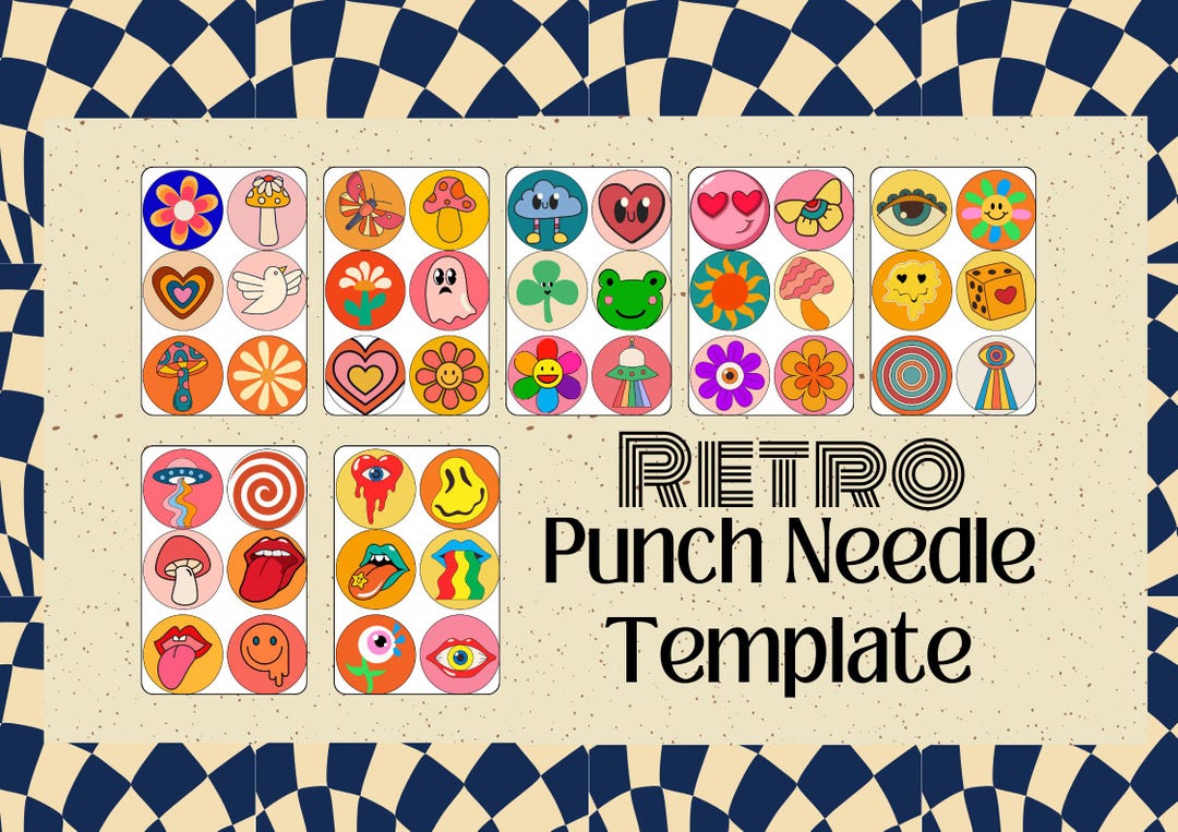 Retro Punch Needle Pattern: Groovy Funky Shapes (PDF Download) - Etsy