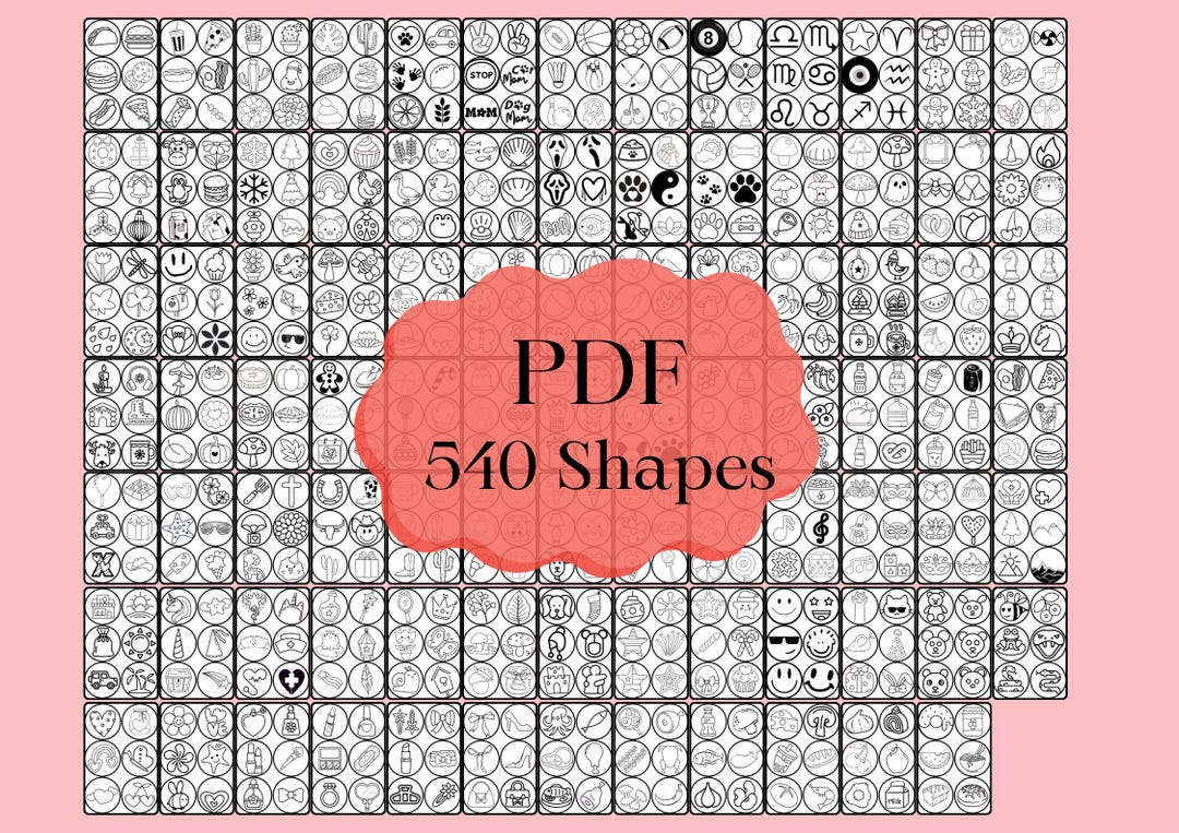 540 Shapes PDF Printable Punch Needle Coaster Template, A4 Printable ...