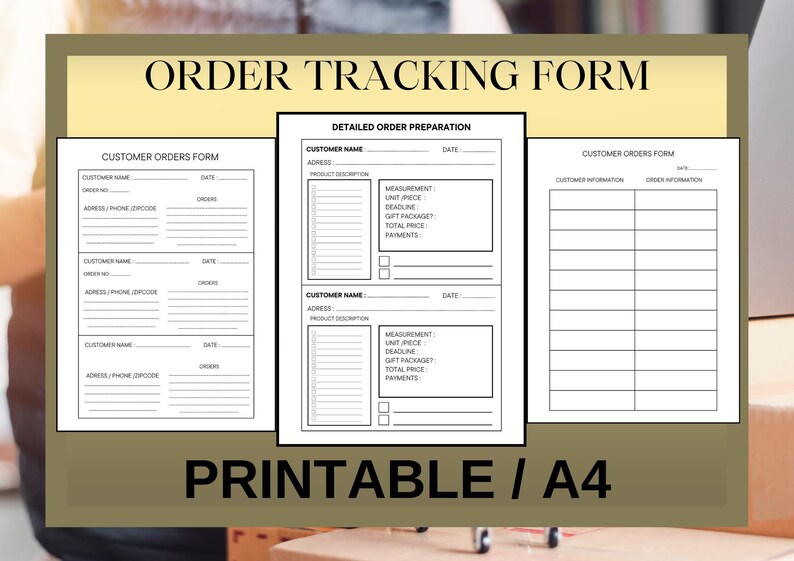 Detailed Order Tracking Form: Printable Manual Fill (A4) - Etsy