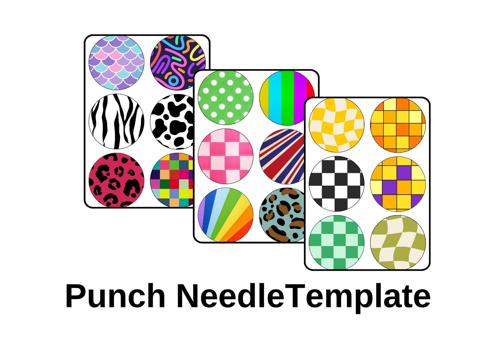Punch Needle Coaster Pattern PDF | Animal Textile Templates | 3.4 Inch ...