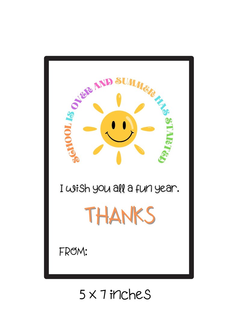 End of Year Teacher Gift Card Holder Printable Teacher Appreciation ...