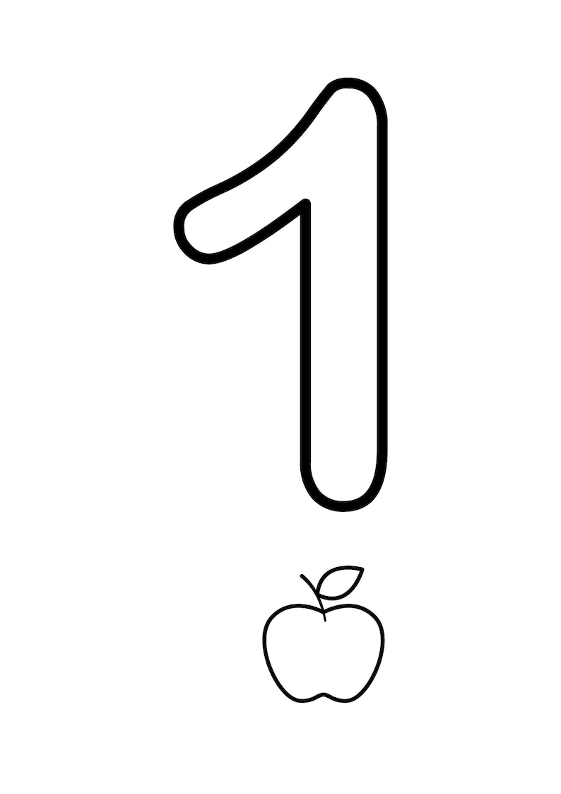 10 Pages 1 to 9 Classic Coloring Shapes and Numbers Printable Pdf ...