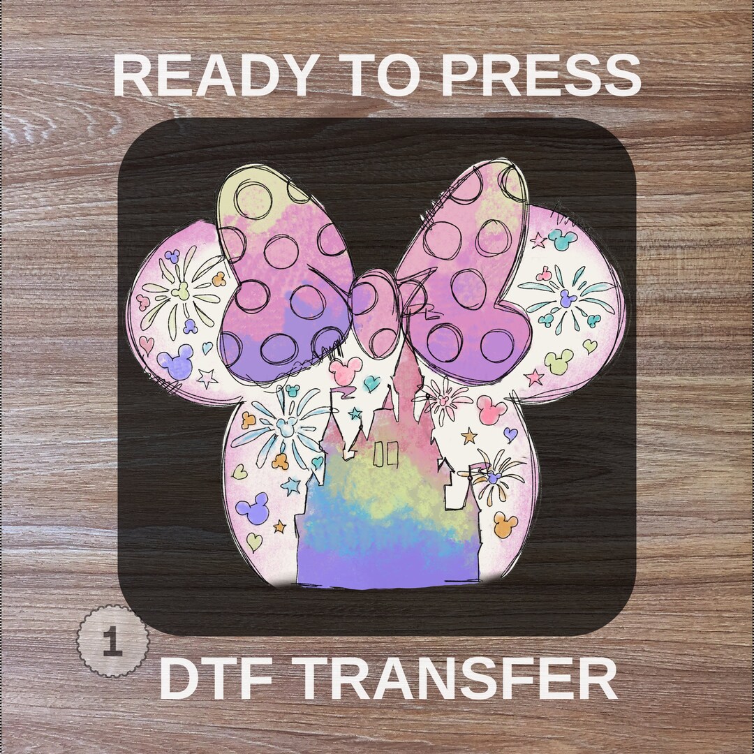 Minnie Mouse DTF Transfer, Disneyworld Ready for Ship, Heat Transfers ...