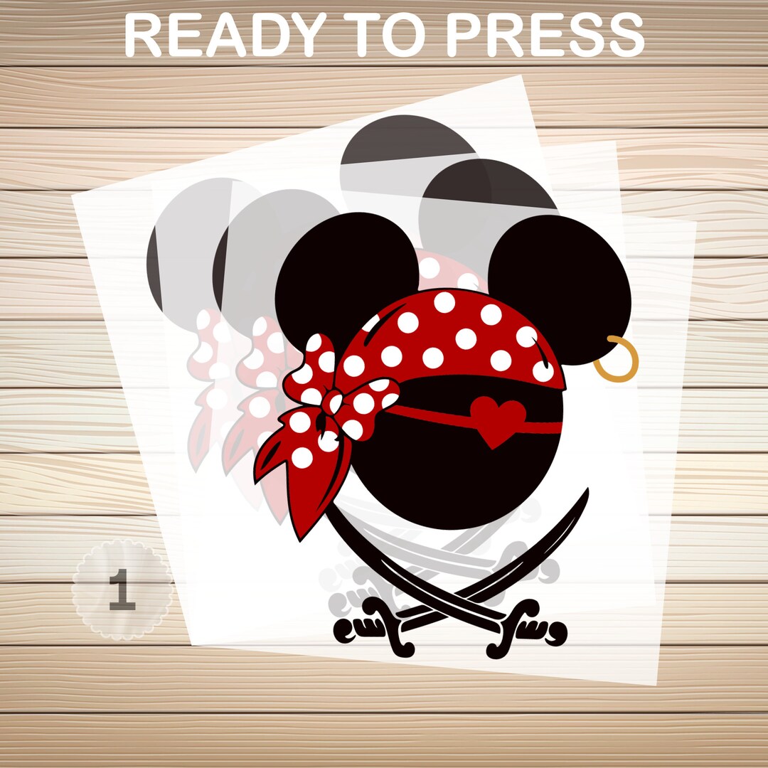 Pirate Minnie Ready to Press, Disney Cruise DTF Transfer, Ready for ...
