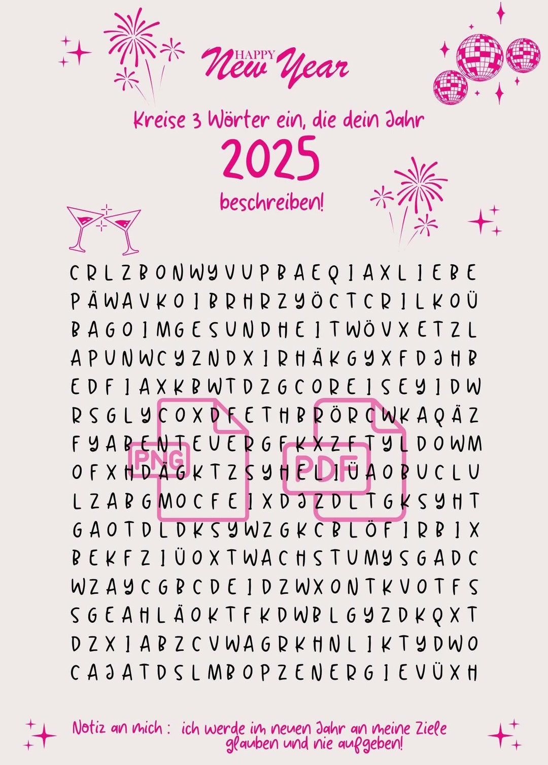 Happy New Year 2025 Word Search New Year's Eve Edition,digital Download ...