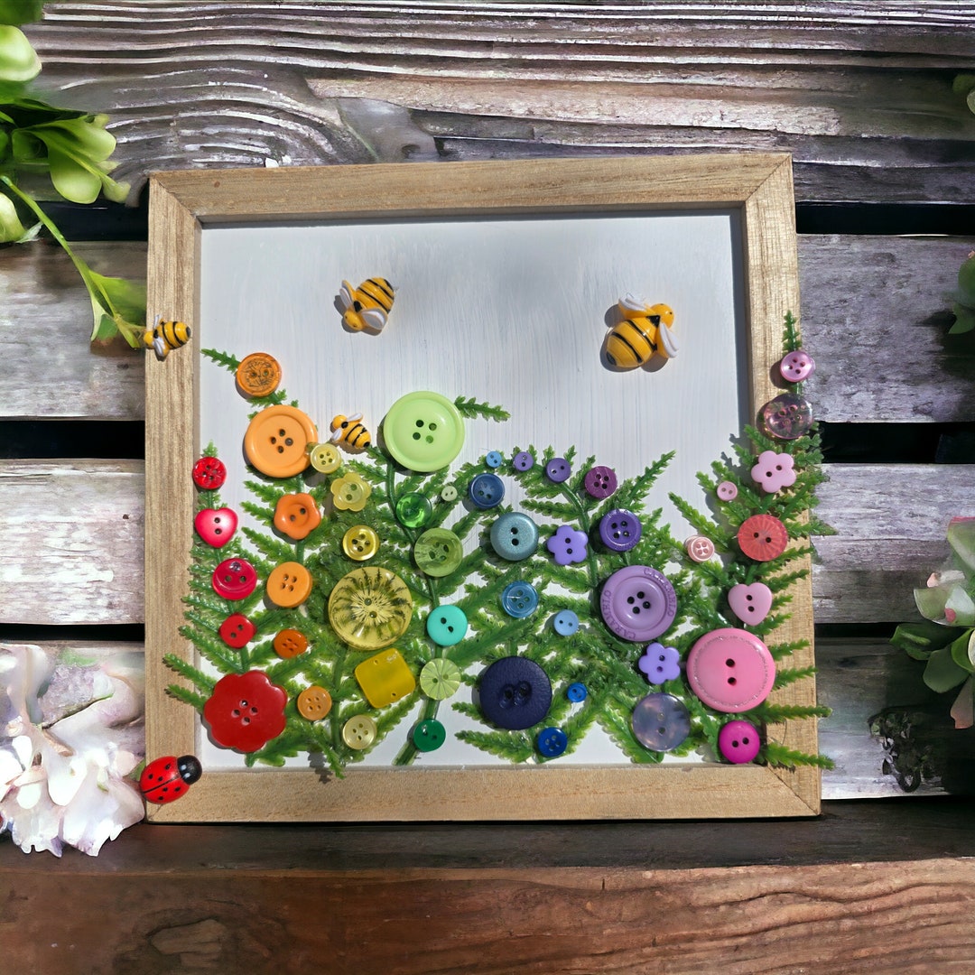 Home Decor Sign | Button Art | Wall Hanging | Shelf Decor | Wood Sign ...