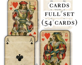 Printable Miniature Dollhouse Playing Cards with box digital | Etsy