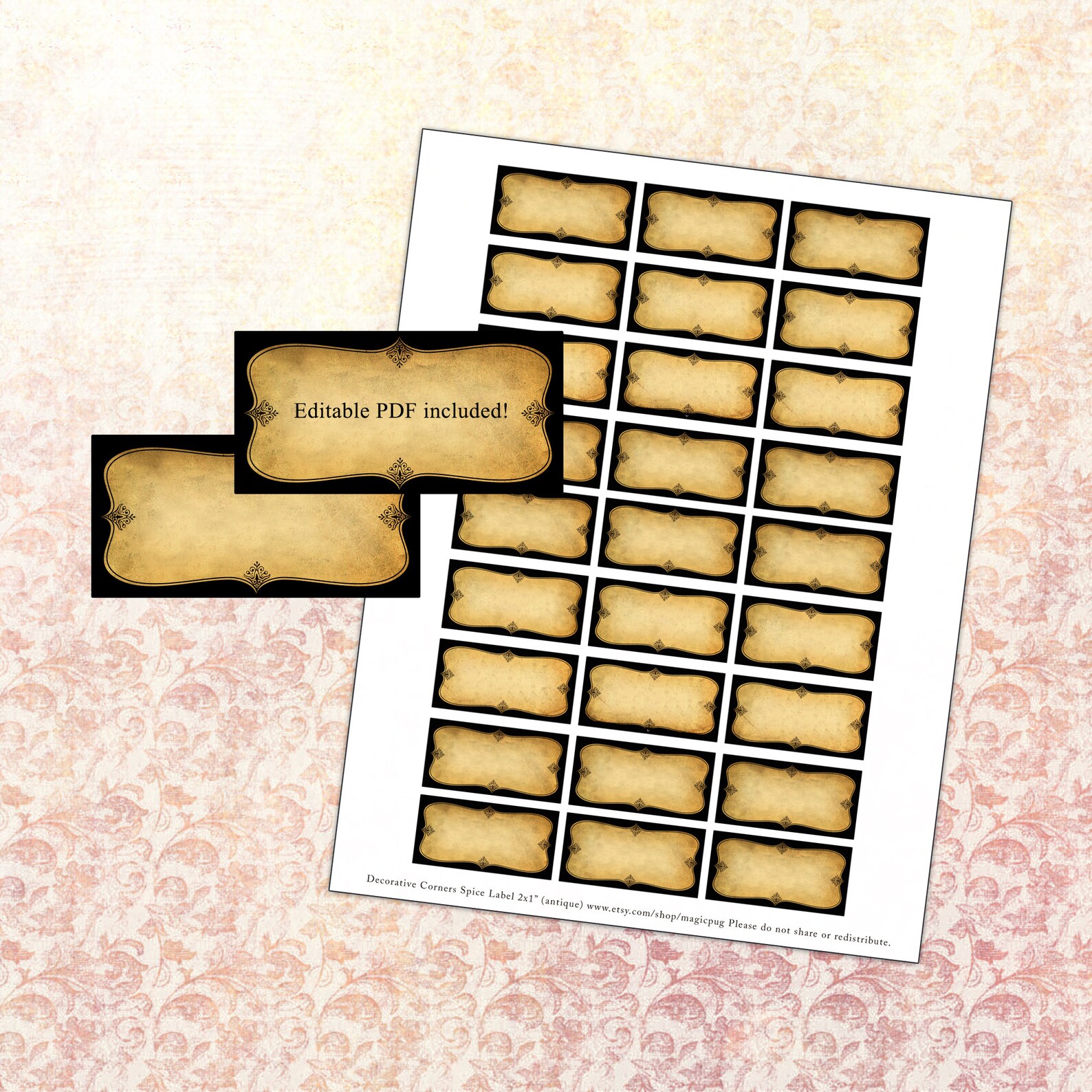 Instant Digital Download Printable Antique Sepia Decorative - Etsy