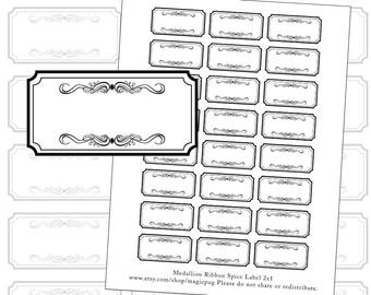 Black and White Blank Labels Digital Collage Sheet 300dpi 2x1 | Etsy