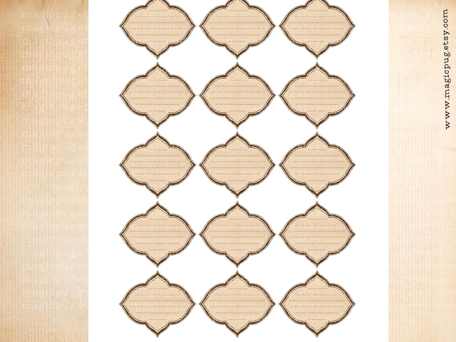 Sepia Blank Labels: Shabby Chic Rustic Organization (editable PDF) - Etsy