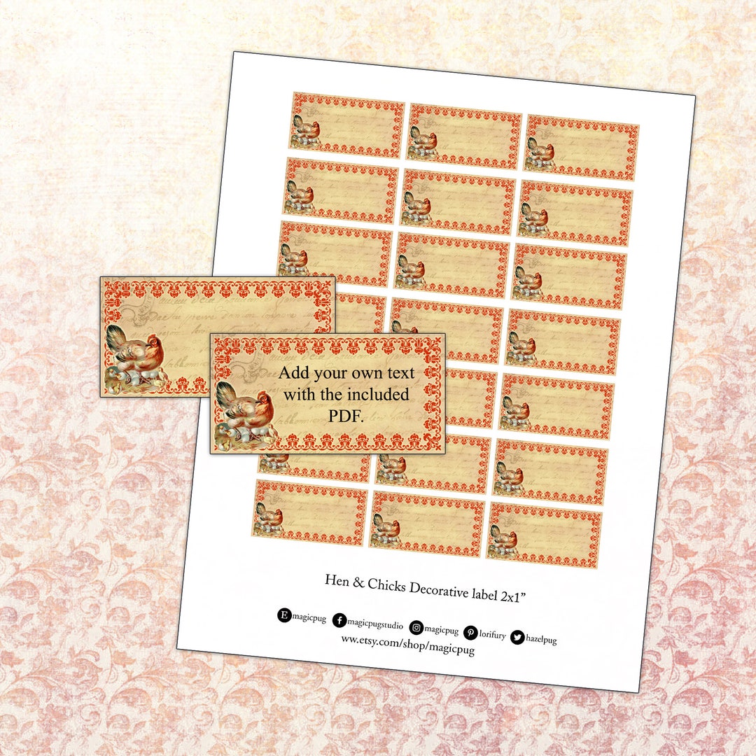 Instant Digital Download Printable Chicken and Chicks Decorative Border ...
