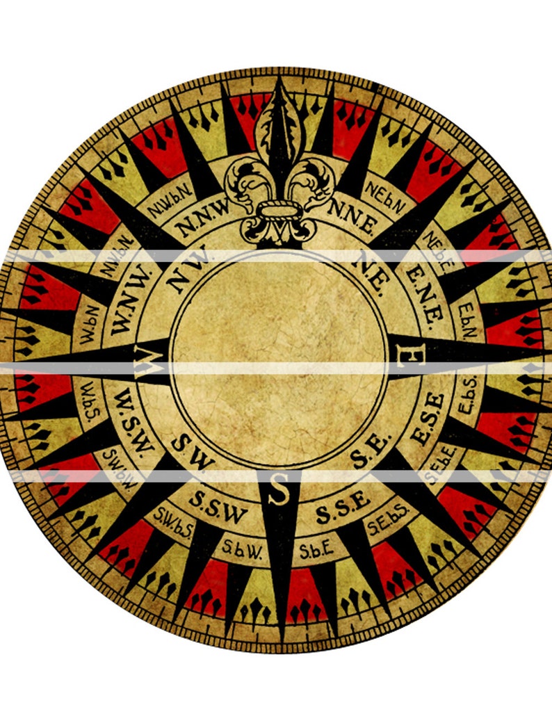 Mariner's Rose Compass Color Digital Collage Sheet 3.5 - Etsy