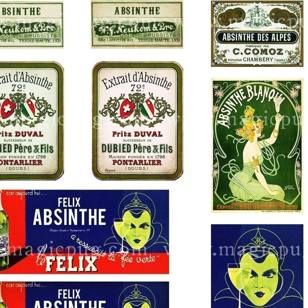Miniature Dollhouse Absinthe Labels Props 1:12 Scale 1/12 - Etsy