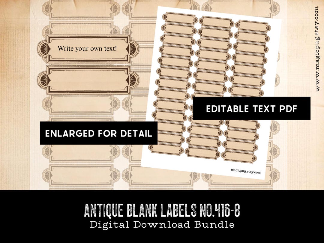 Sepia Blank Labels: Shabby Chic Rustic Gift Tags (editable PDF) - Etsy