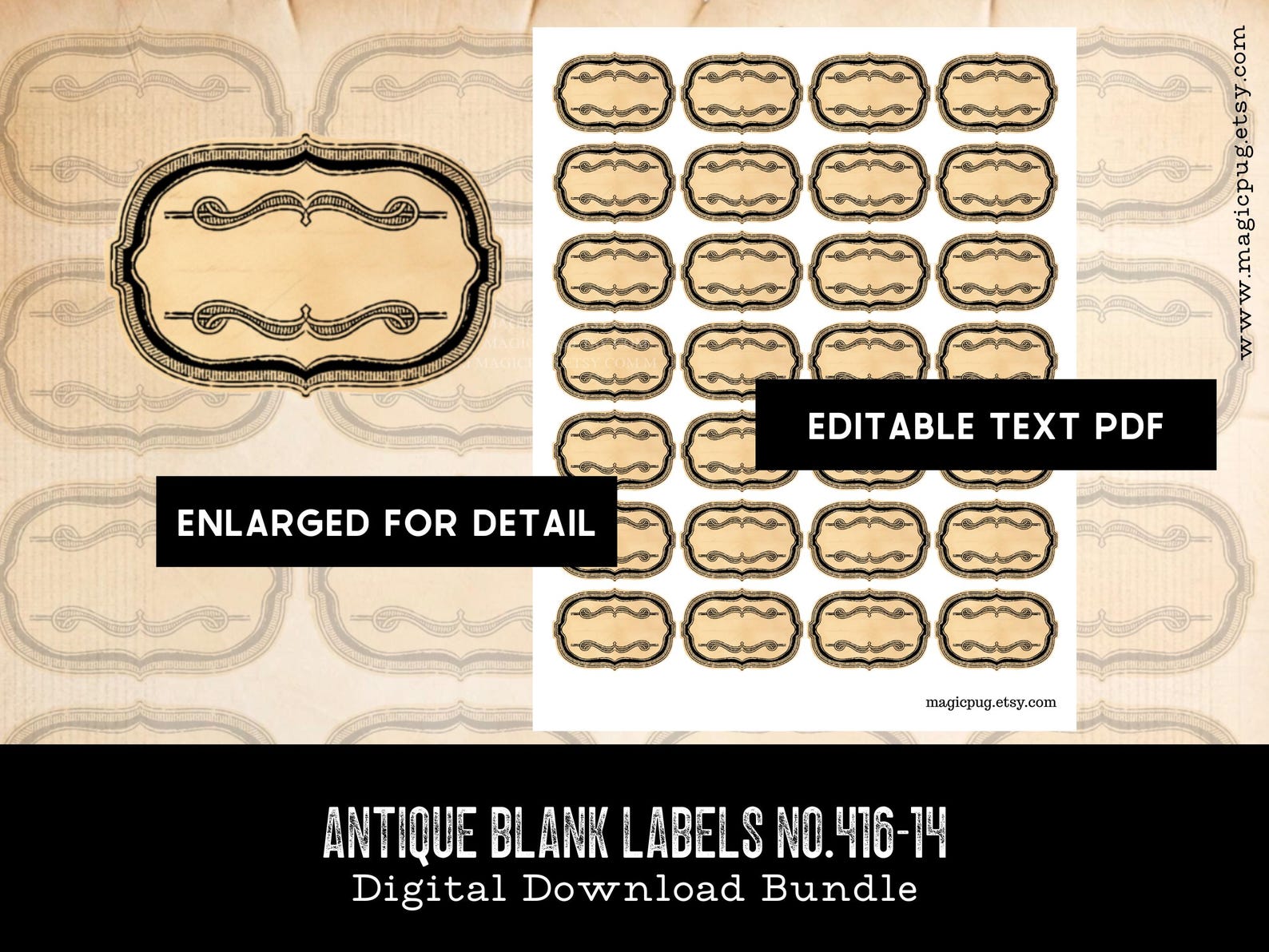 Sepia Blank Labels: Shabby Chic Rustic Gift Tag (editable PDF) - Etsy