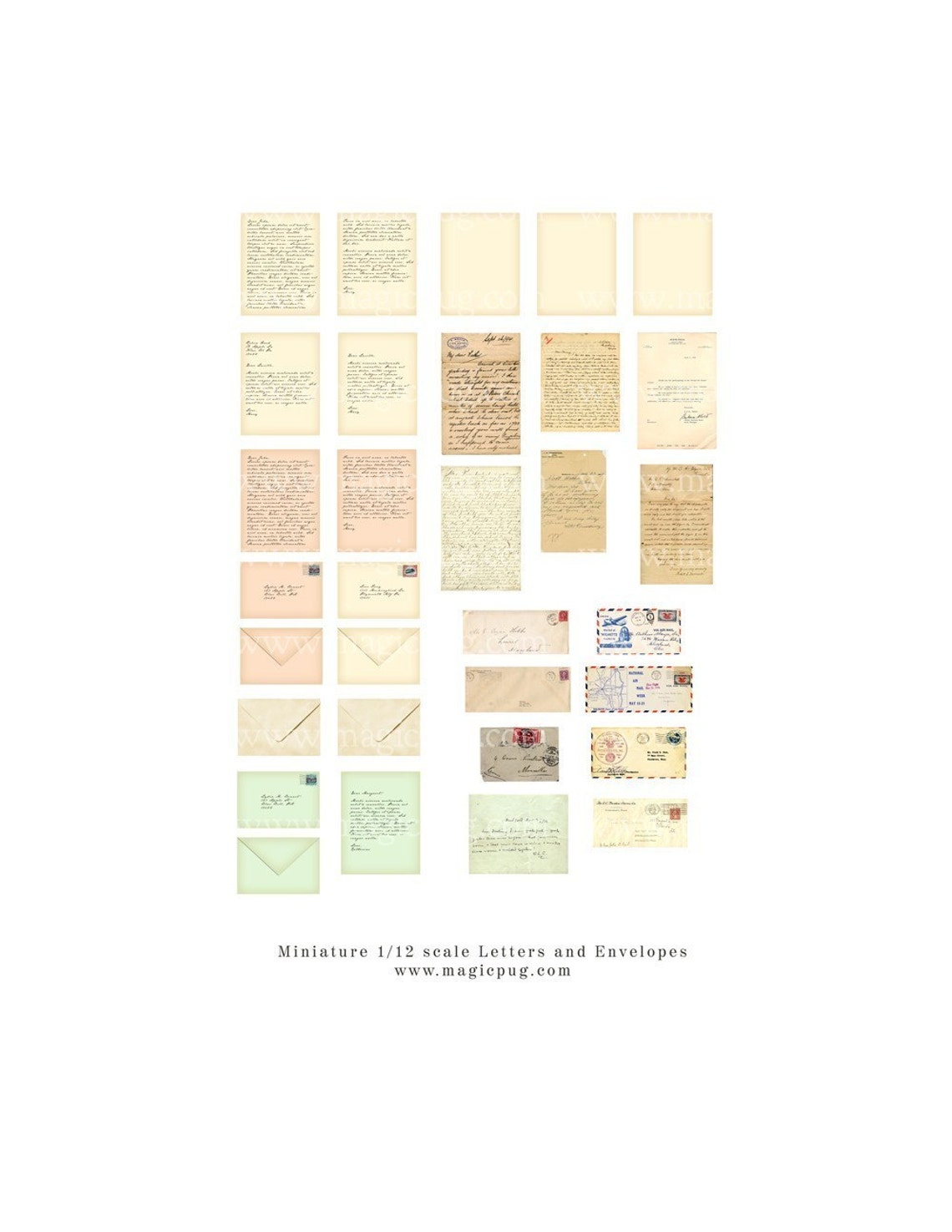 Miniature Dollhouse Printable Letter Digital Collage Sheet - Etsy UK