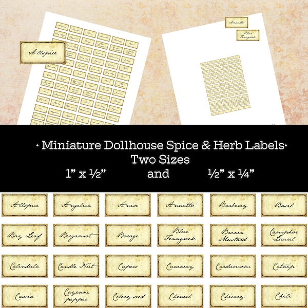 Miniature Spice Labels Printable - Etsy
