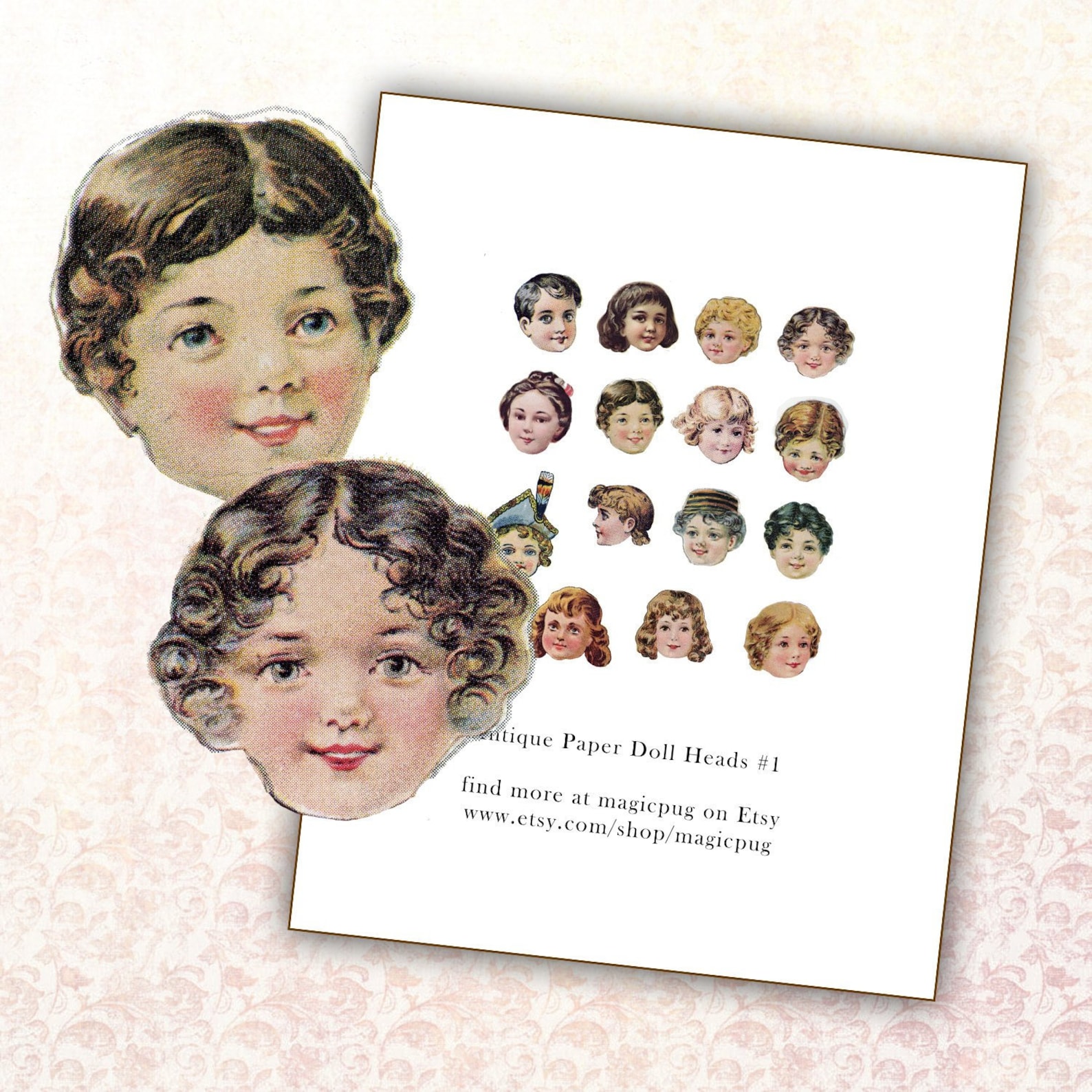 Antique Victorian Children Paper Dolls 1 Chenille Ornaments | Etsy