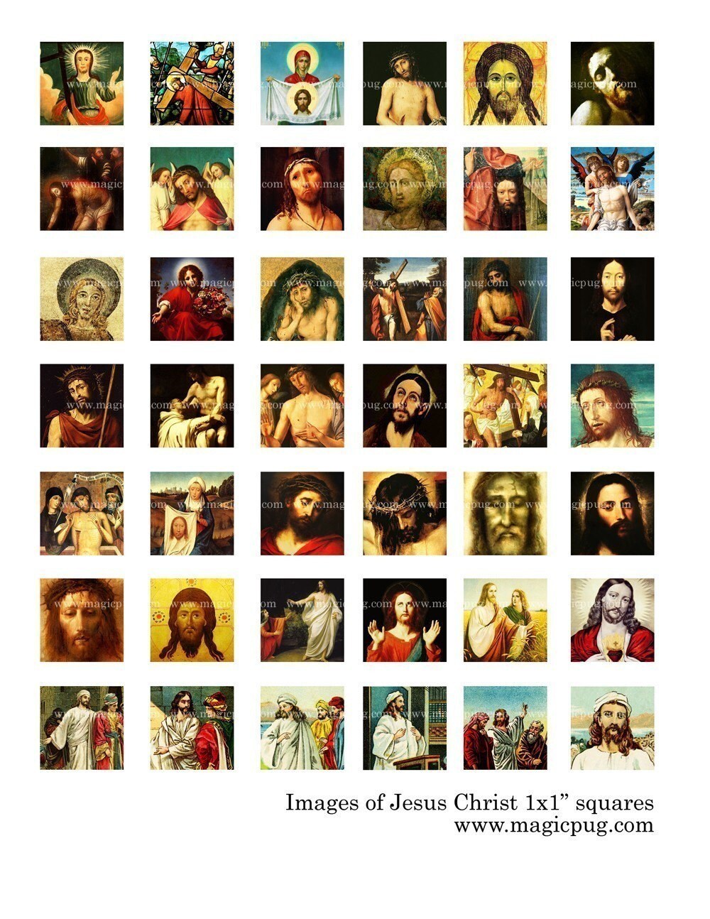 Jesus Christ Inchies Digital Collage Sheet 1inch Square 25mm X - Etsy