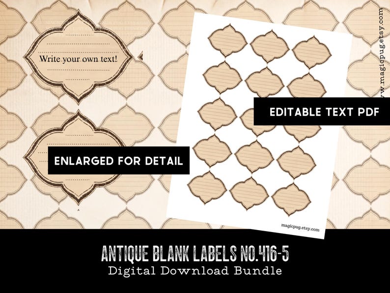 Sepia Blank Labels: Shabby Chic Rustic Organization (editable PDF) - Etsy