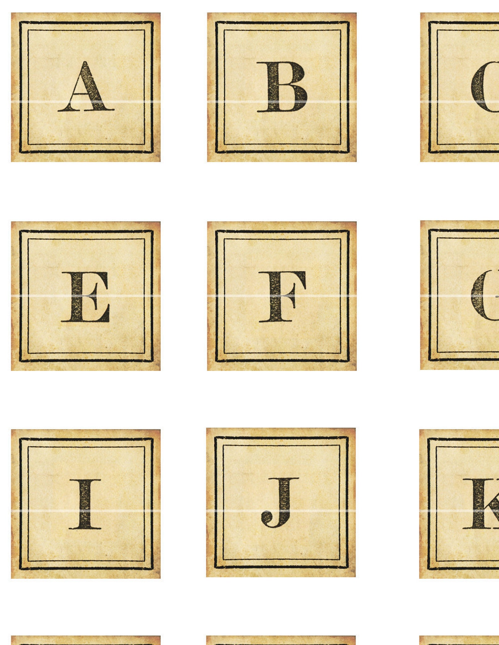 Antique Alphabet Capital Letters 25mm Square 1x1 1 - Etsy