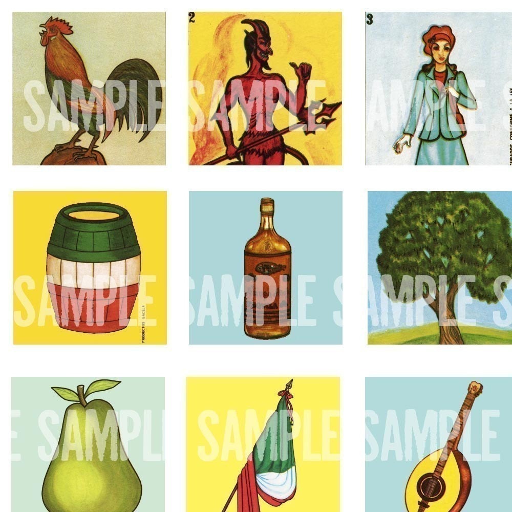 Mexican Antique Loteria Card Deck 1 Inch Square Inchies - Etsy