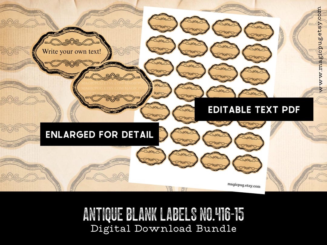 Sepia Blank Labels: Rustic Shabby Chic Gift Tags (editable PDF) - Etsy