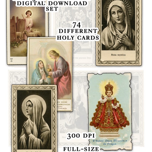 Catholic Holy Cards Digital Download Set B 55 Images for - Etsy