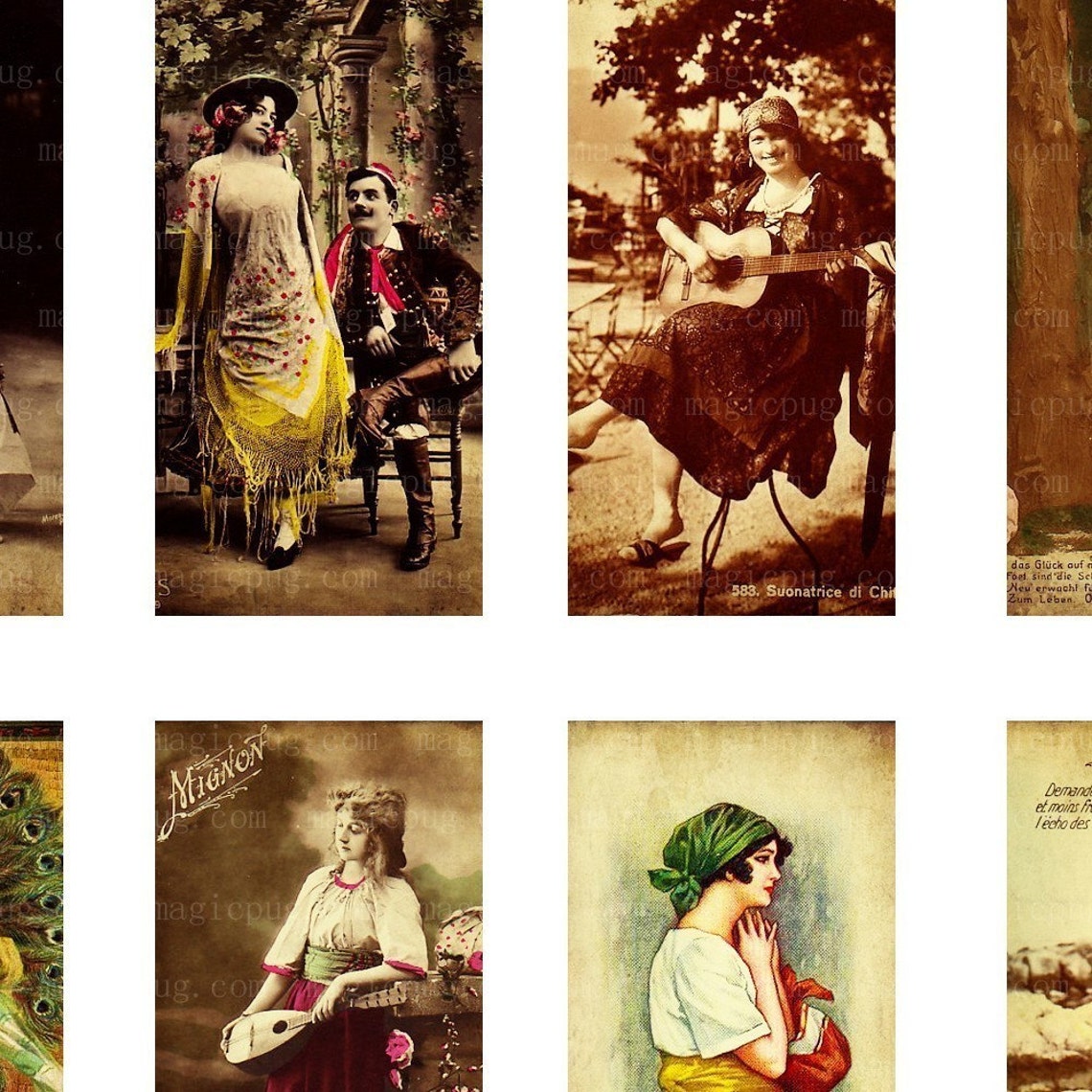 Gypsy Traveller 1x2 Inch Domino Digital Collage Sheet for - Etsy