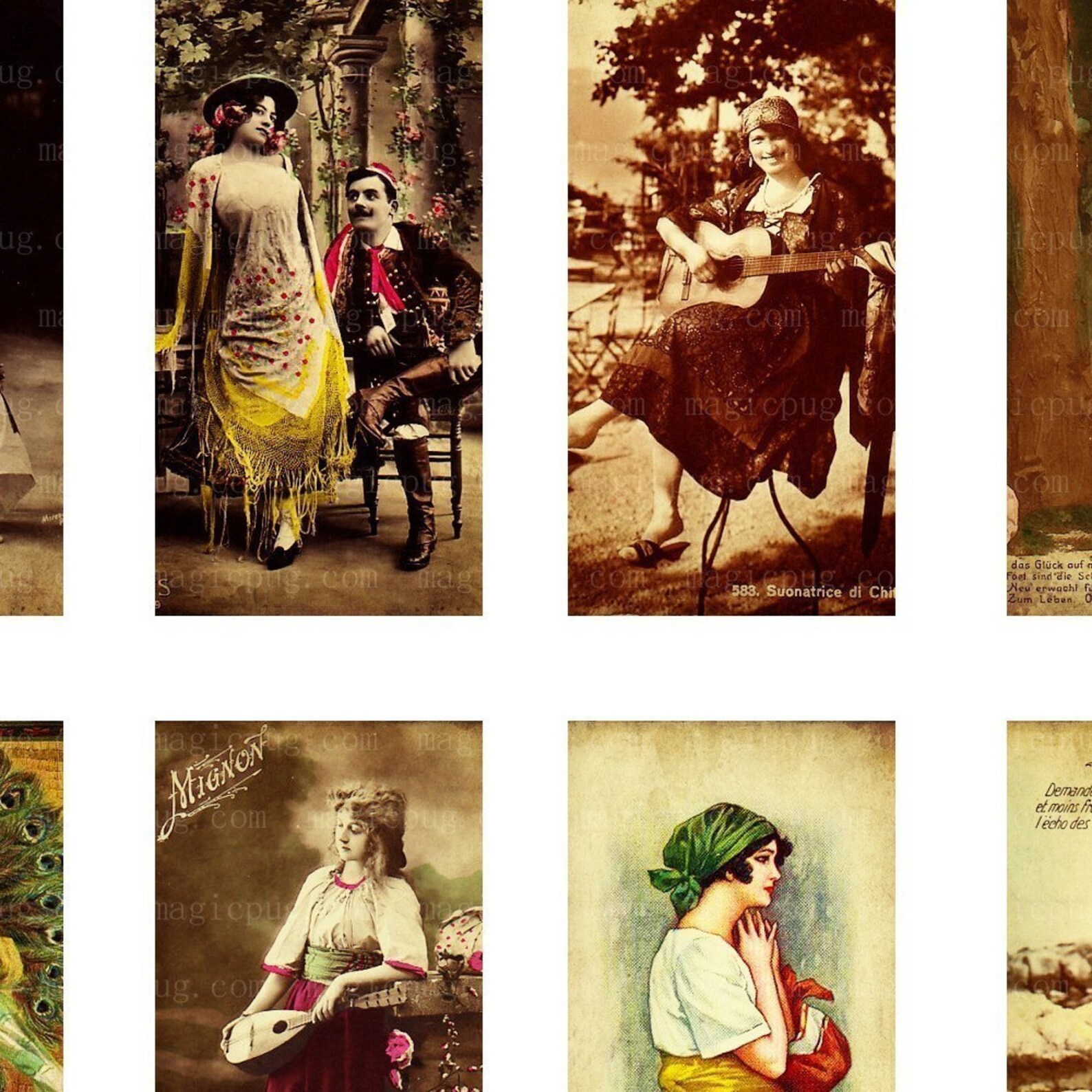 Gypsy Traveller 1x2 Inch Domino Digital Collage Sheet for - Etsy