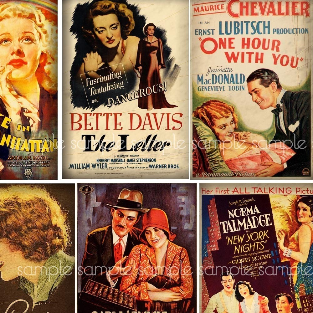 Antique Film Noir Movie Posters Digital Collage Sheet for - Etsy