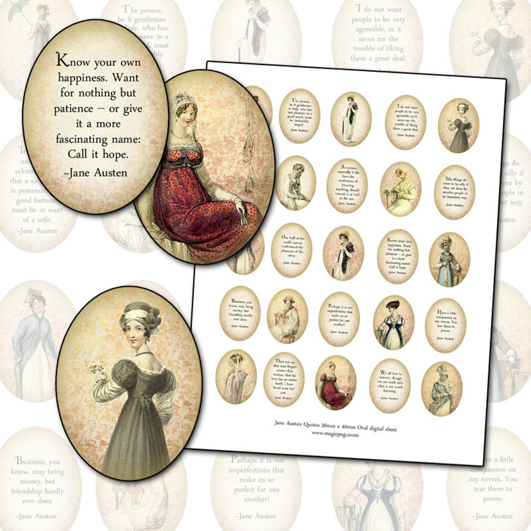 Jane Austen Quotes Collage Sheet: Regency Fashion (digital Download) - Etsy
