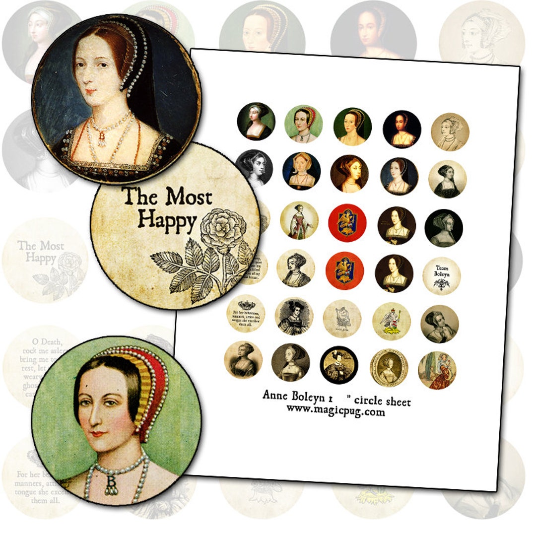 Anne Boleyn Collage Sheet: Tudor Queen Circles (digital Download) - Etsy