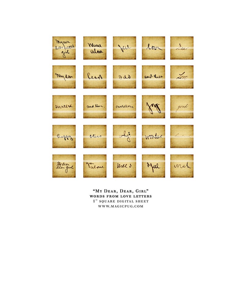 My Dear Dear Girl Words From Love Letters Digital - Etsy