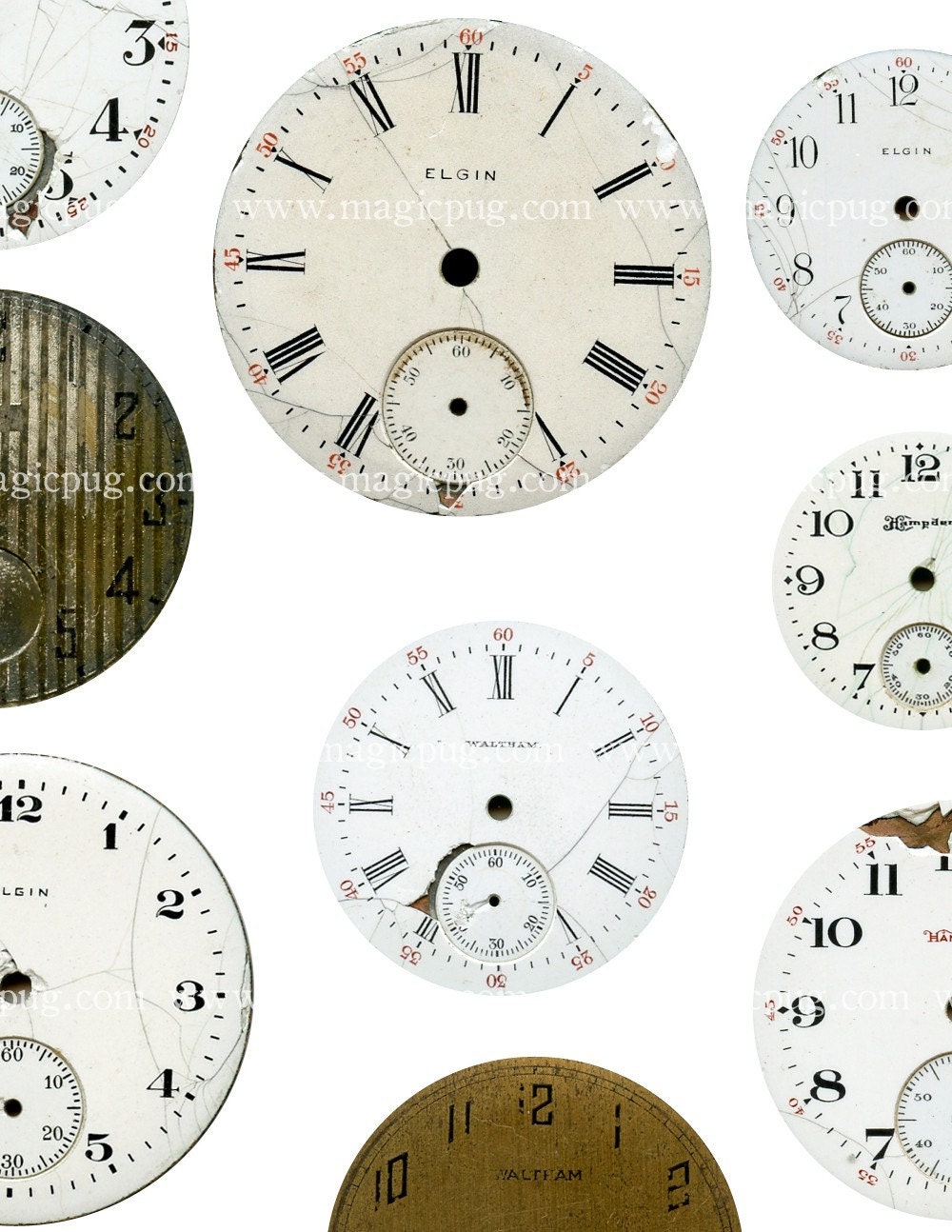 Antique Watch Dials Digital Collage Sheet Full Size | Etsy