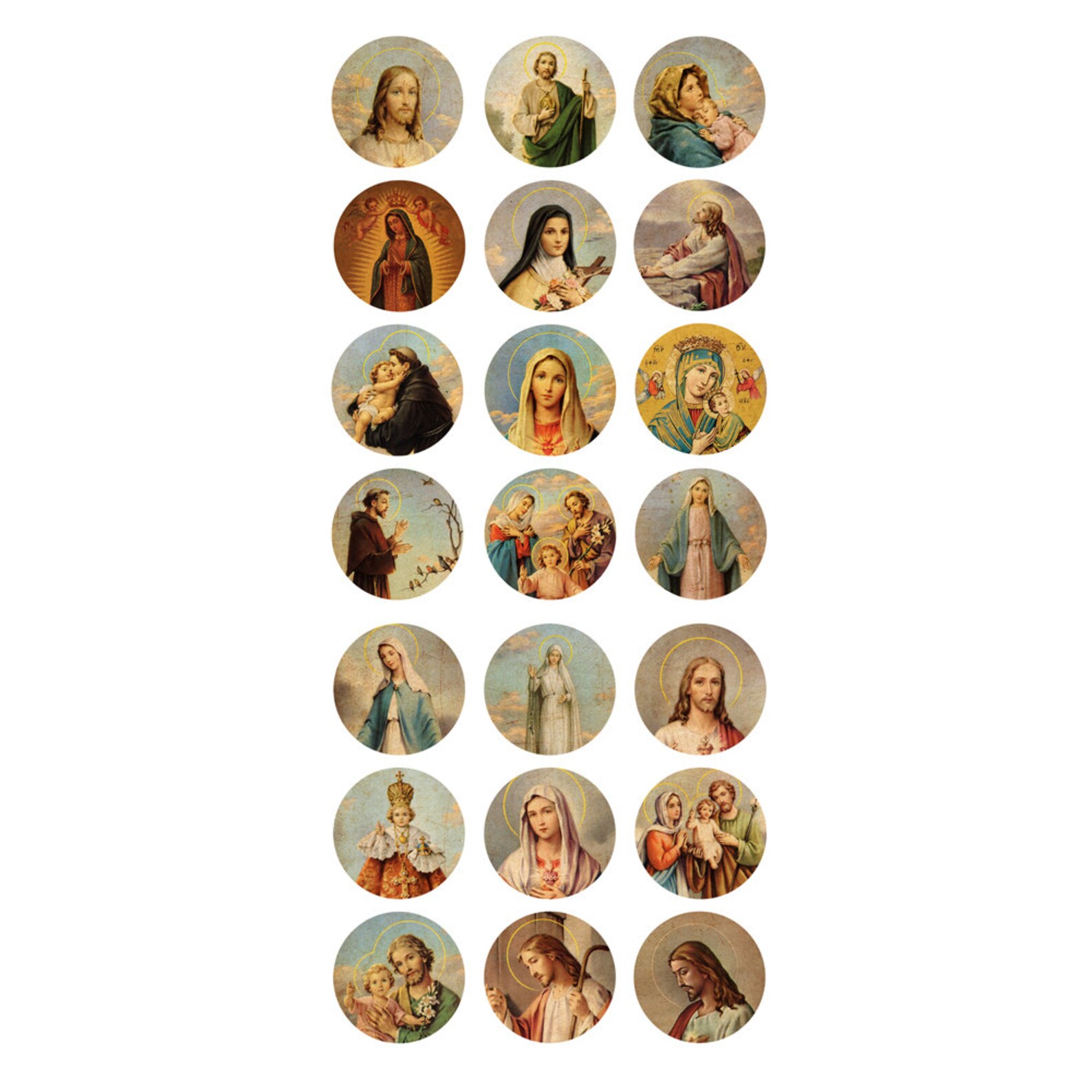 Antique Catholic Holy Cards V Digital Collage 1 Inch Round - Etsy