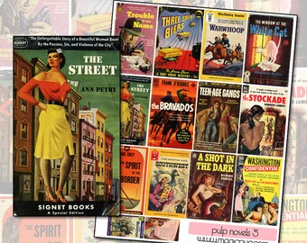 Vintage Pulp Fiction Books and Magazine Covers Digital Collage - Etsy