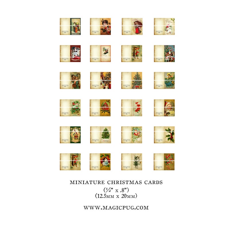 Miniature Dollhouse Christmas Cards 1:12 Scale Happy Holidays - Etsy