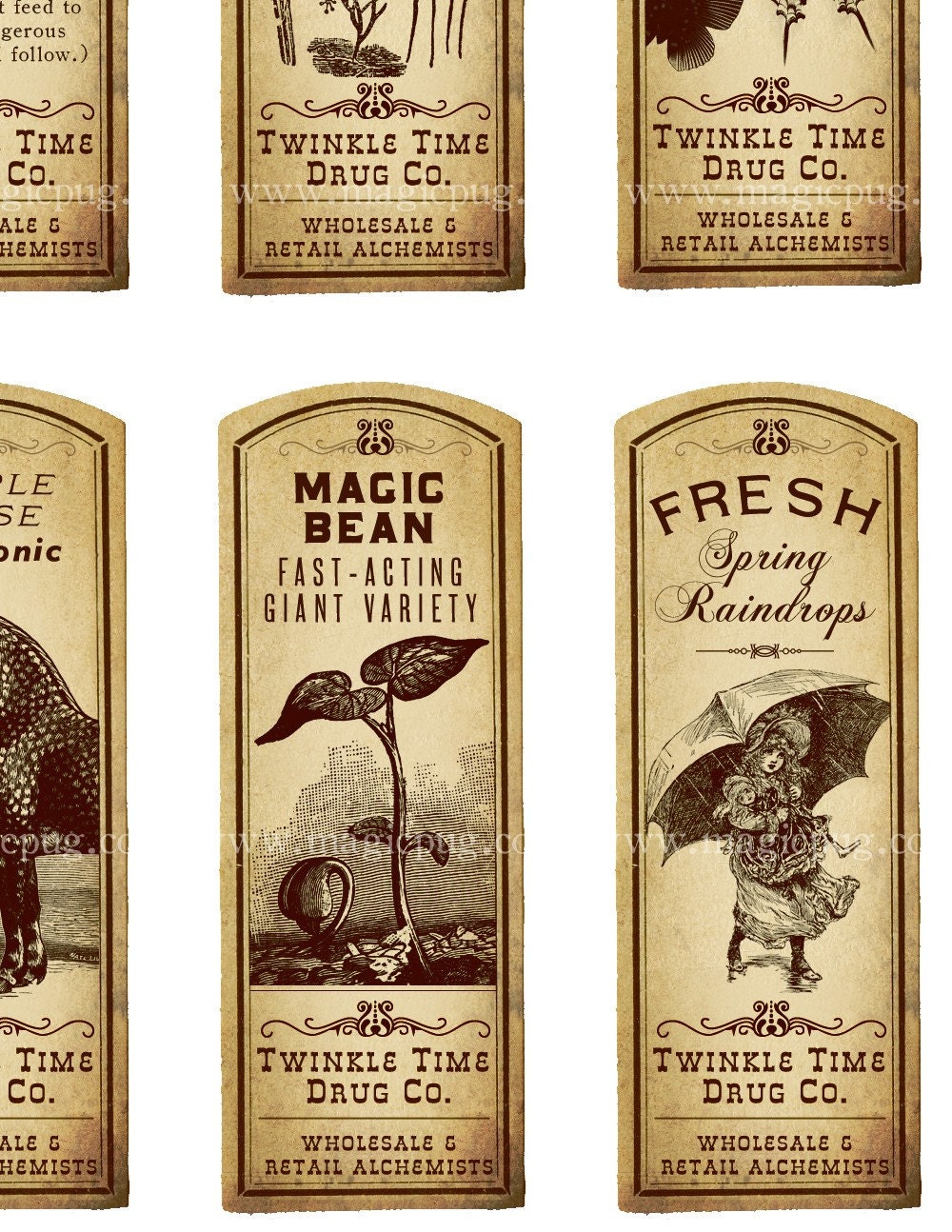 Fantasy Magic Potion Labels II Digital Collage Sheet 15 Labels - Etsy