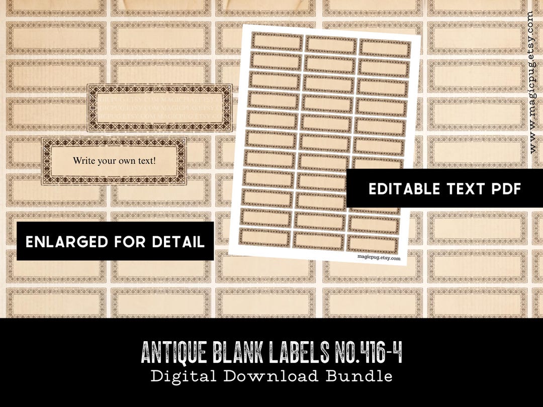 Sepia Blank Labels: Shabby Chic Rustic Organization (editable PDF) - Etsy