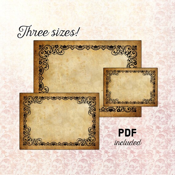 Instant Digital Download Victorian Antique Formal Border Sepia | Etsy