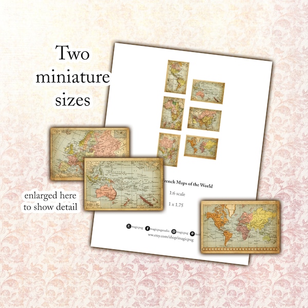 Miniature Maps of the World - Etsy