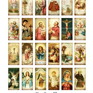 Antique Catholic Holy Cards III Digital Collage 1x2 Domino Size for ...