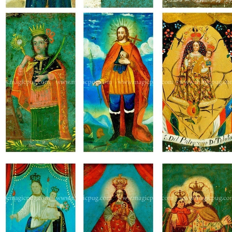 Catholic Saints Digital Collage Sheet: Antique Religious Art (digital ...